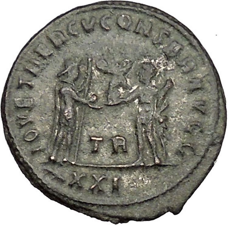 DIOCLETIAN receiving Victory Tripolis mint 285AD Rare Ancient Roman ...