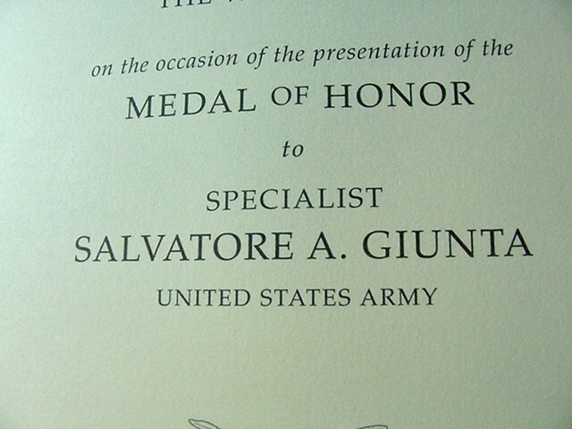 Medal of Honor presentation to Specialist Salvatore A. Giunta by ...