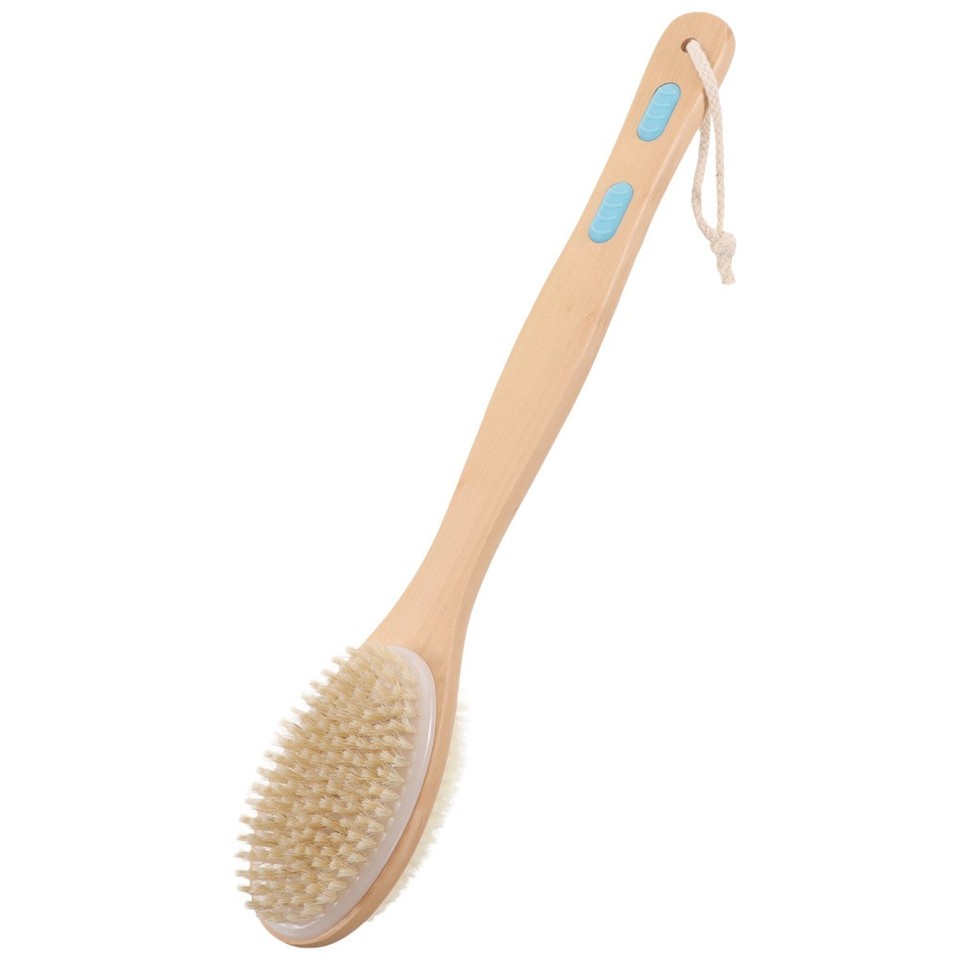 Solid Wood Body Exfoliating Brush Back Rub Bath Brush for Wet or Dry ...