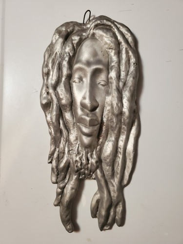 Vtg Bob Marley Head Sculpture Jamaica Art Deco Metal Facial Features ...