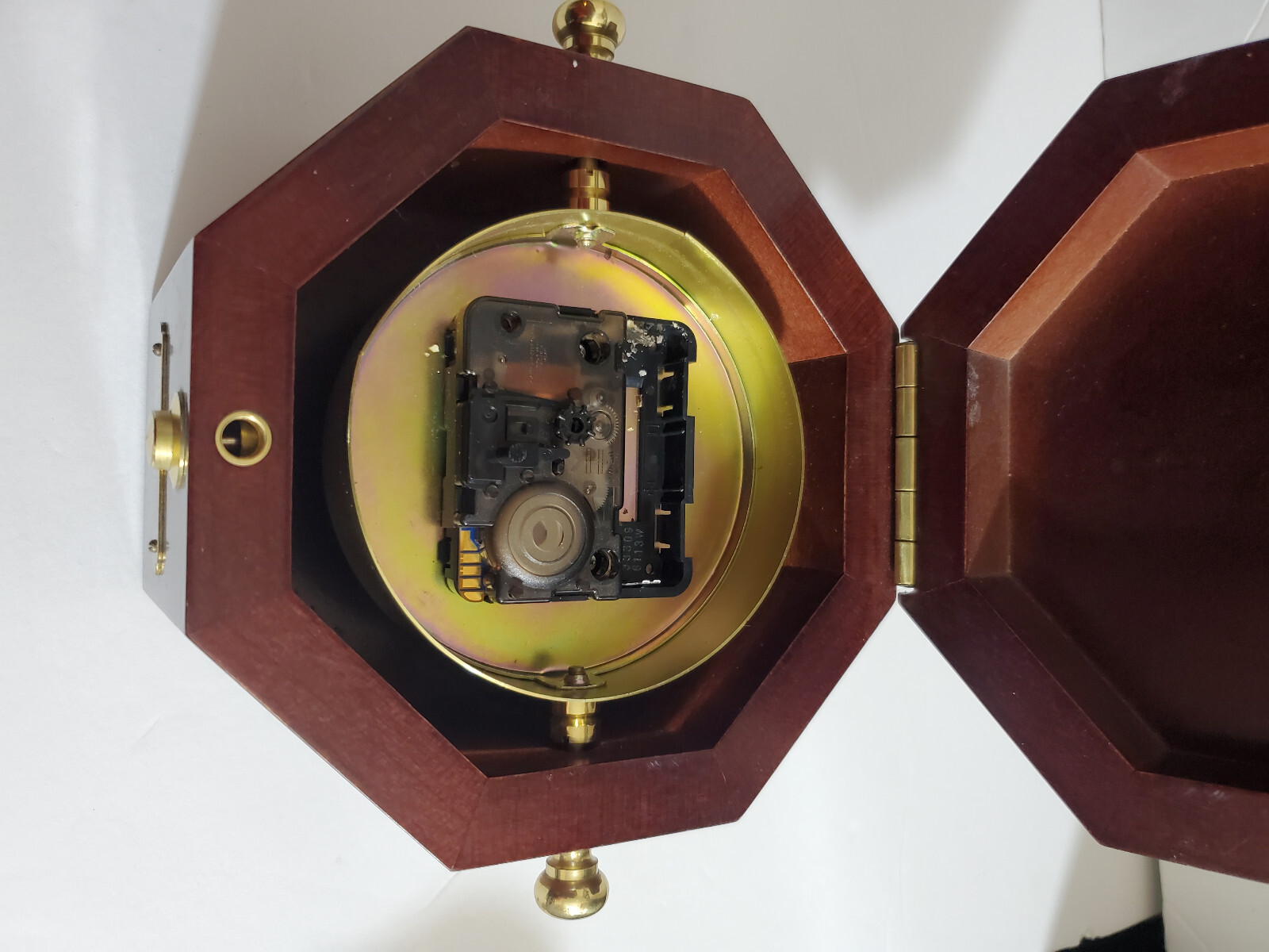 VTG Bulova Quartz Maritime Nautical Gimballed Lidded Wood Box Ship ...