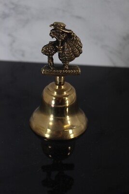 Vintage Brass Dinner Tea Bell,Victorian Woman, Flowers,4 1/2" H,Made in ...