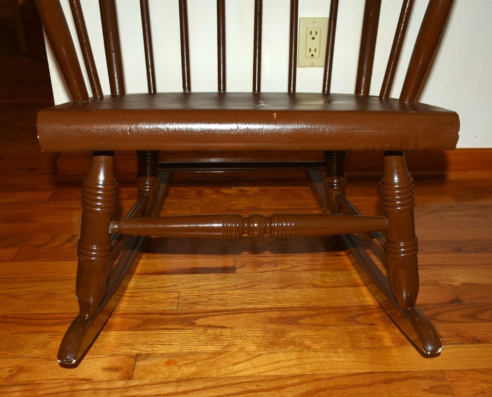 Antique Bent Wood Windsor Colonial Rocking Chair Rocker 40.5 " Tall | eBay