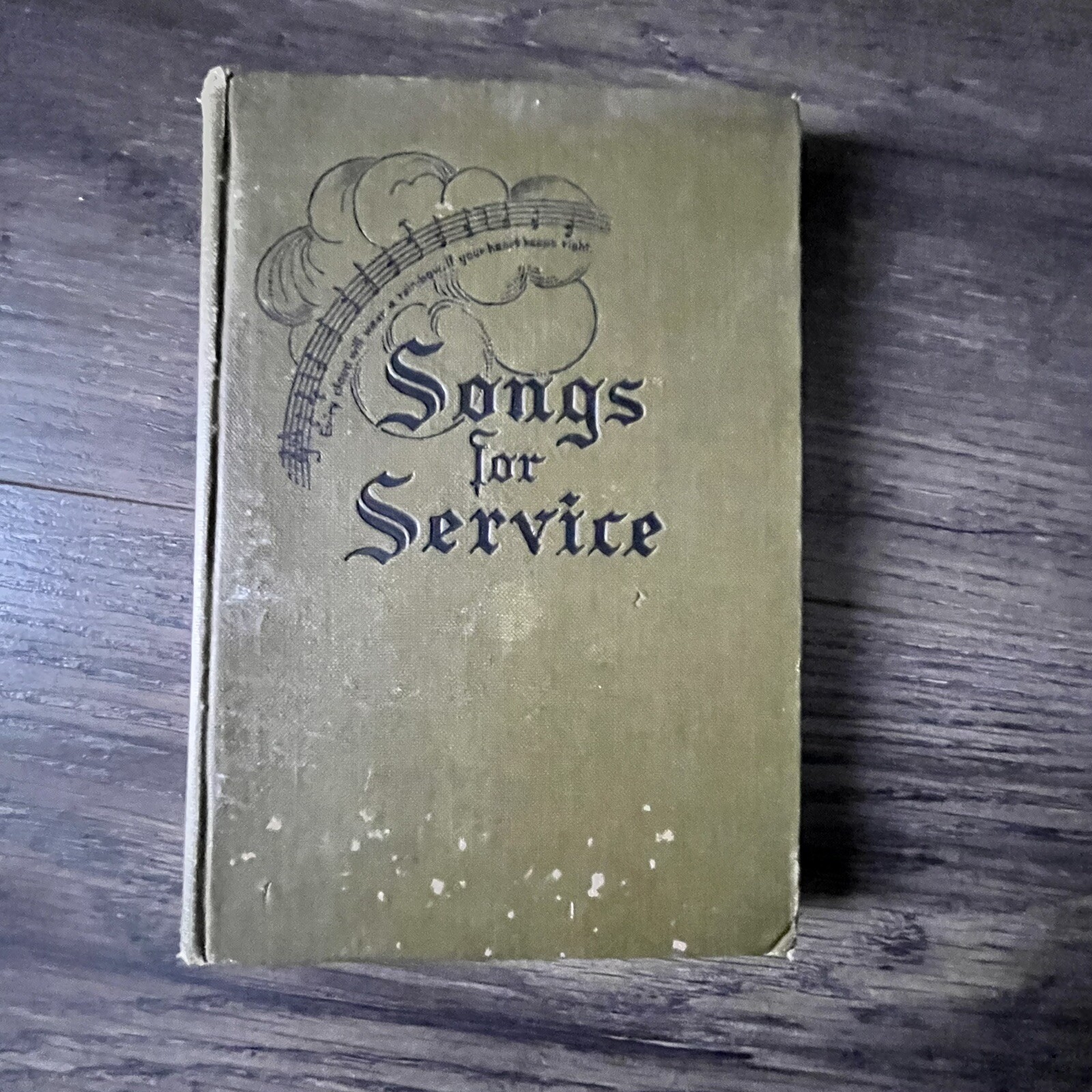 Vintage Church Hymnal-SONGS FOR SERVICE with Pictures of Staff, Musical ...