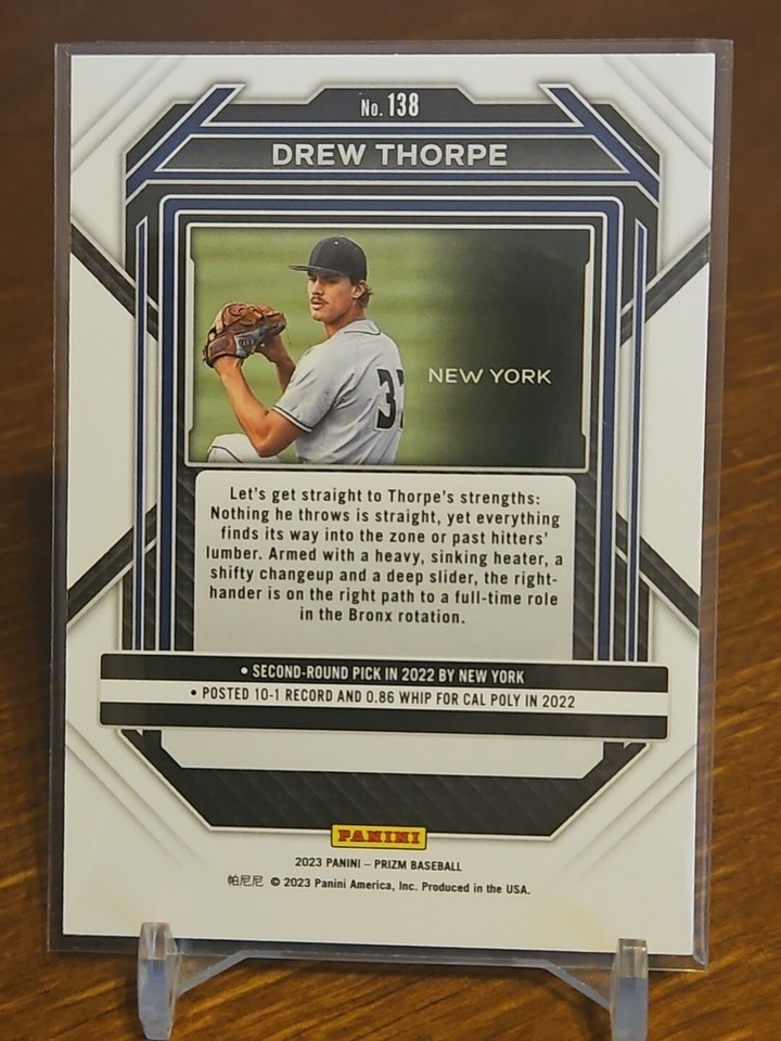 2023 Panini Prizm Drew Thorpe New York Yankees #138 | eBay