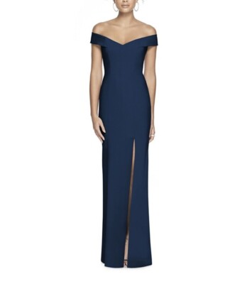 Dessy Collection Women's Off-the-Shoulder Maxi Dress Midnight Blue ...