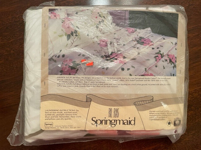 Vintage Bill Blass Grande Fleur Springmaid Queen Fitted Sheet Floral ...