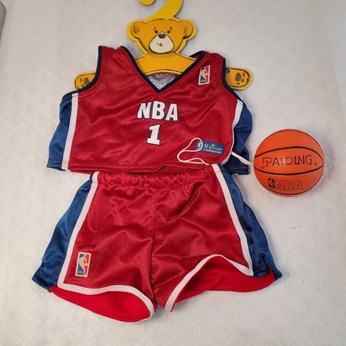 Build-A-Bear NBA Basketball Outfit #1 red and blue with Basketball ball ...