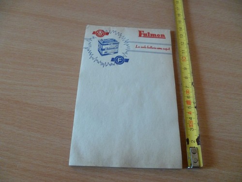 (b3)CARNET BLOC NOTE ANCIEN ANNEES 50 BATTERIES FULMEN GARAGE AUTOS | eBay