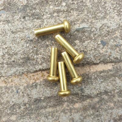 Solid Round Head Brass rivets x 5 | eBay