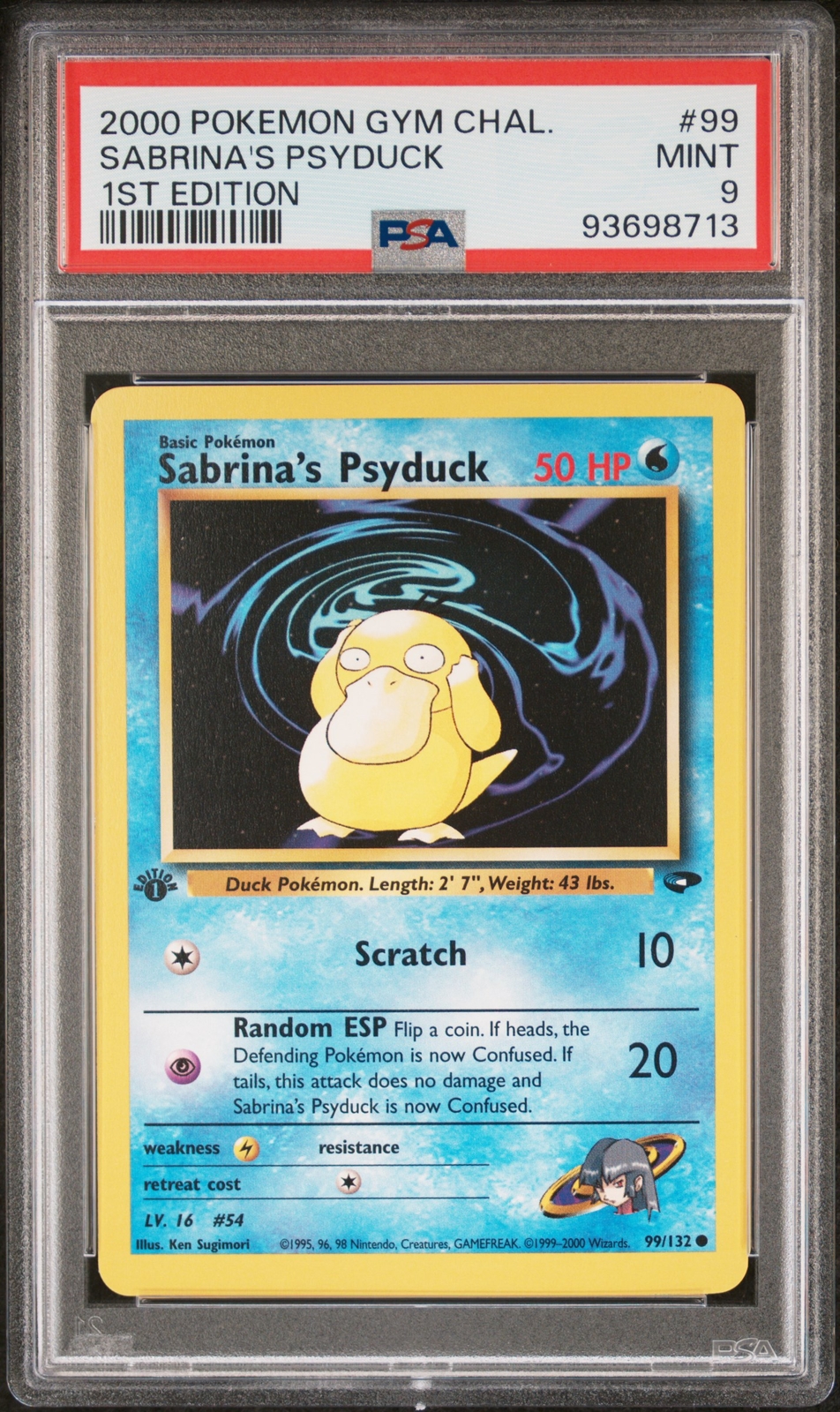 2000 POKEMON GYM CHALLENGE 1ST ED #99 SABRINA'S PSYDUCK PSA 9 | eBay