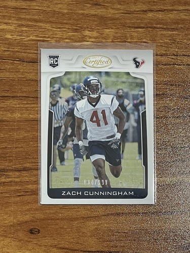 2017 Certified Football #189 Zach Cunningham RC /999 Vanderbilt ...