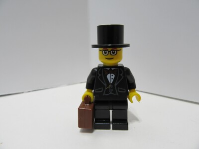 LEGO Custom Minifigure MOC Business Man Banker Billionaire w/ Top Hat ...