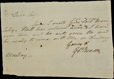 1800's Signed ALS Founding Father Egbert Benson – Involving Judge Jonas ...