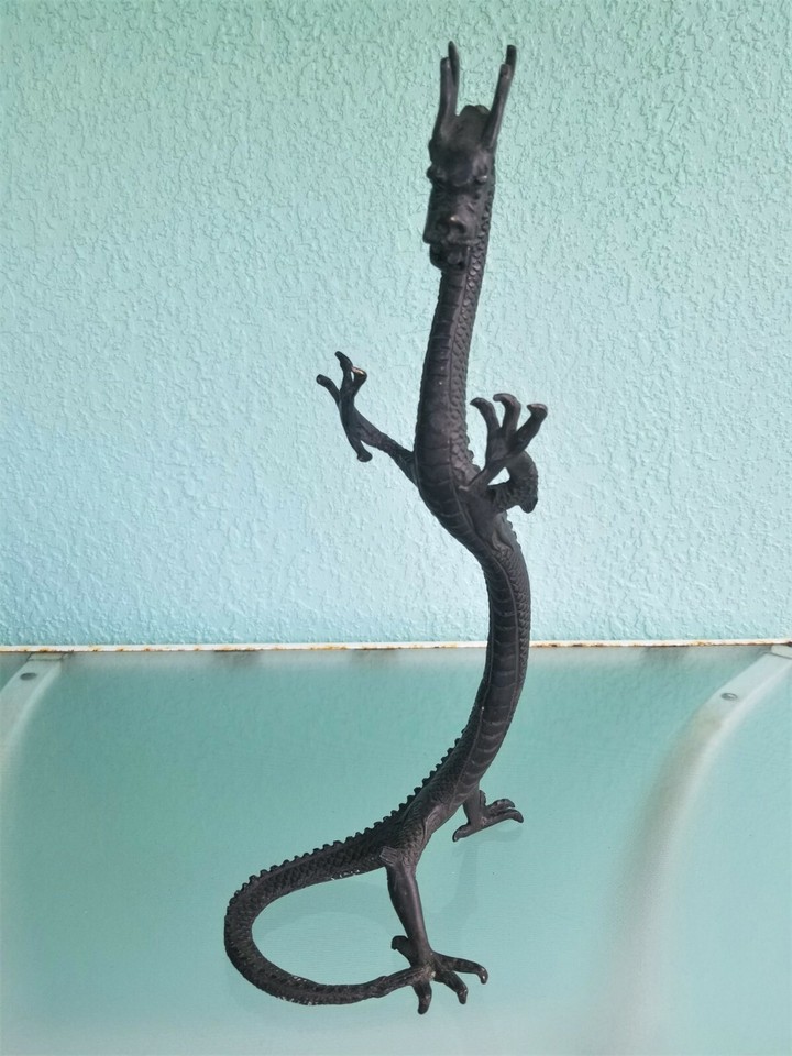 16 1/2" Standing Dragon Statue Figure Bronze Mixed Metal Fantasy | eBay