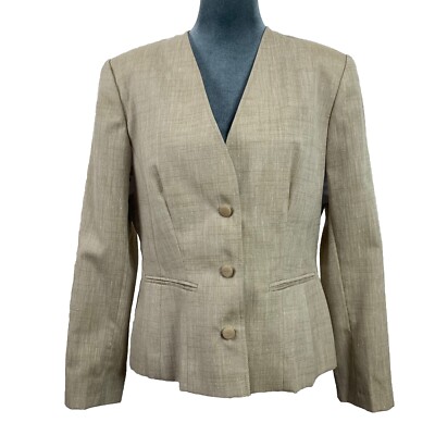 Vintage 80s Pendleton Womens Small Beige New Wave Silk Blend Power ...