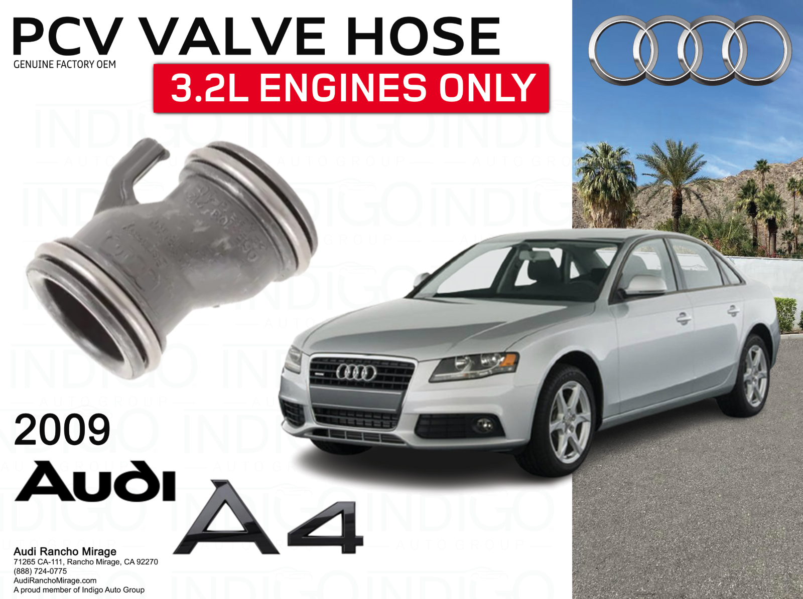 2009 AUDI A4 (3.2L Engines ONLY) Genuine Factory OEM Tube 09-06E-103 ...