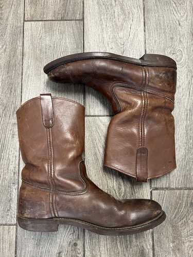 Mens 9.5B VTG Red Wing 1155 Brown Leather USA Made Cowboy Western Boots ...