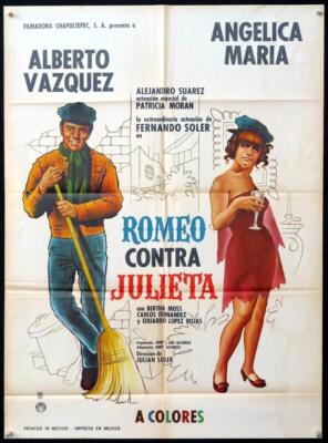 F522 ROMEO CONTRA JULIETA Mexican poster 1968 Alberto Vazquez, Angelica ...