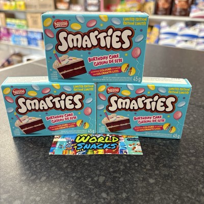 Smarties Birthday Cake X3 45g Boxes Canada Imported Chocolates New ...