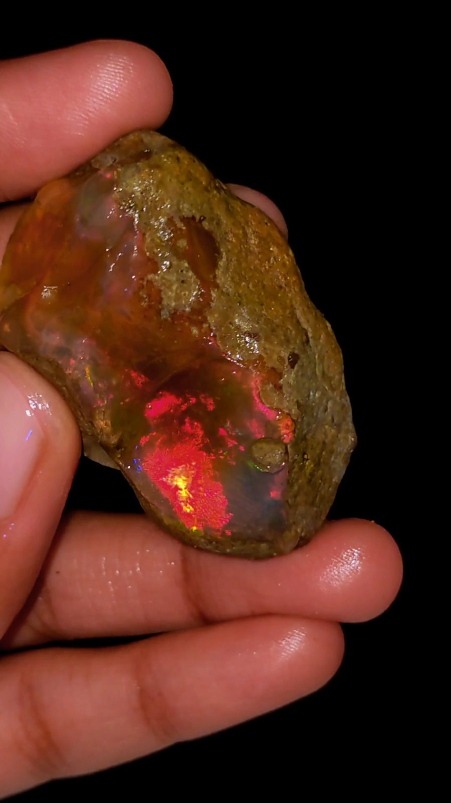 Ethiopischer Opal Rohkristall Feuer Opal Natur, Mehrfarbig, 46x28x22mm ...