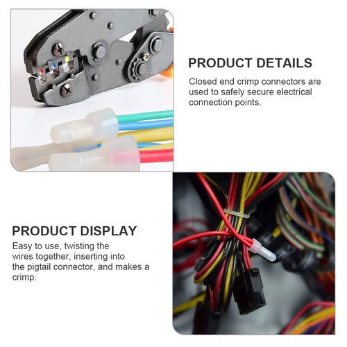 3 PCS Wire Connections Electric Terminal Closed End Crimp Connectors ...