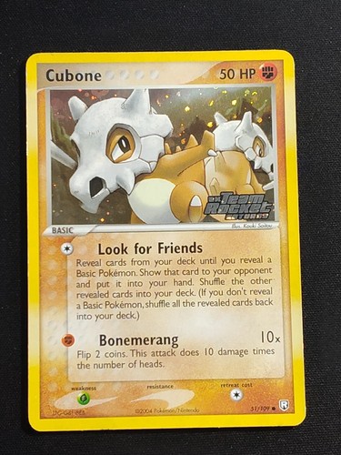Cubone 51/109 Pokemon TCG Reverse Holo Foil STAMPED Card Played MP | eBay