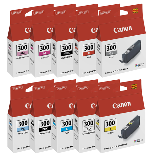 Canon GENUINE imagePROGRAF LUCIA Pro PFI-300 Ink Cartridge 10 Inks ...