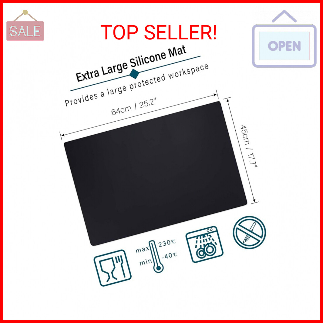 Gartful Extra Large Silicone Mat for Craft, 25.2" x 17.7" Silicone ...