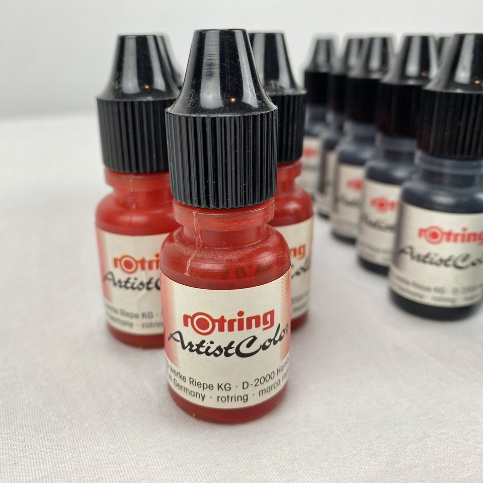 35 Professional ROTRING Artist Color Ink Watercolor Colour 10ml Red ...