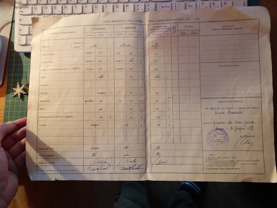 PAGELLA SCOLASTICA LICEO SCIENTIFICO STATALE PAOLO GIOVIO DI COMO ANNO ...