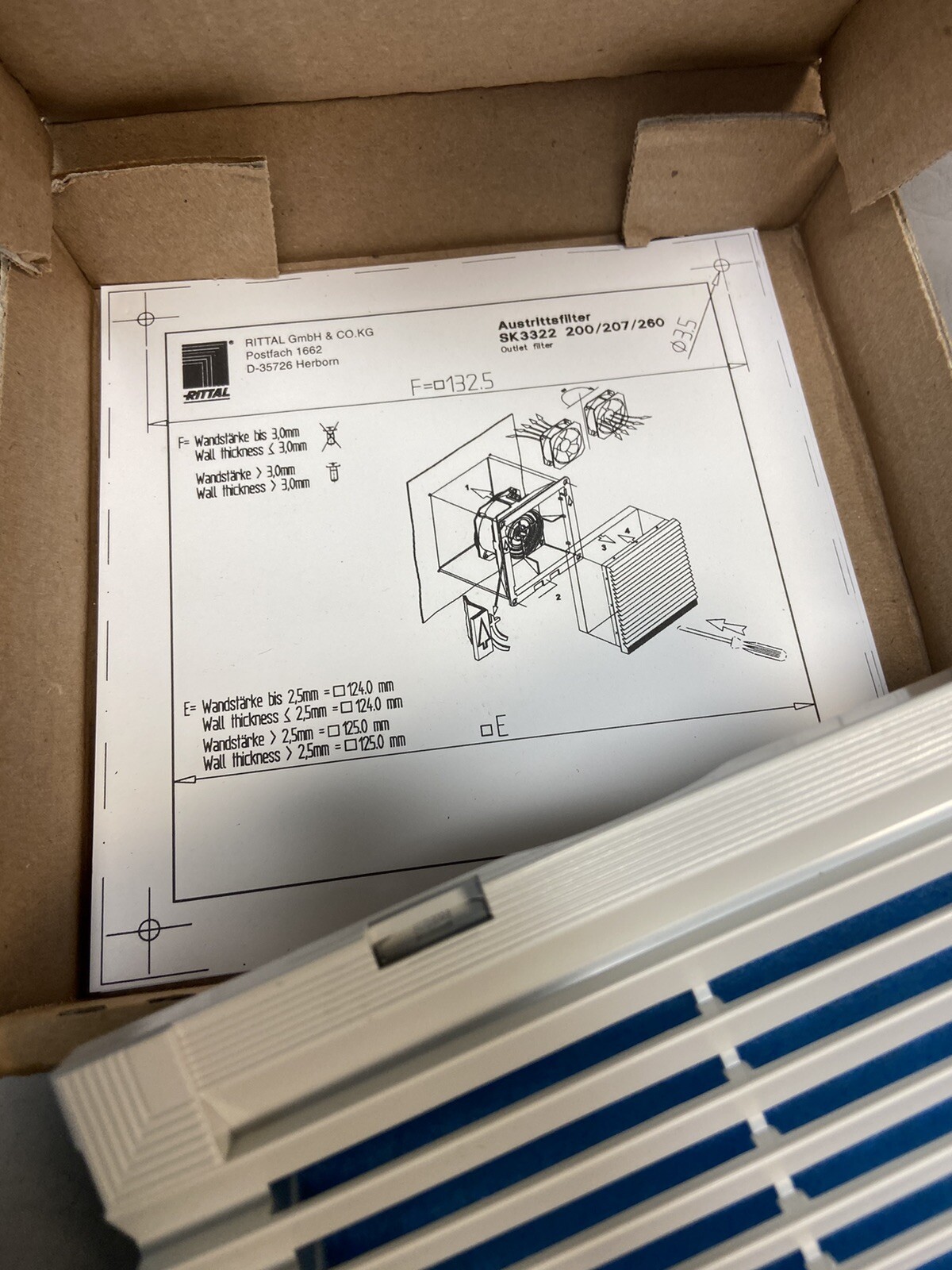 Rittal Sk3322 207 Fan Filter Exhaust SK3322207 for sale online | eBay
