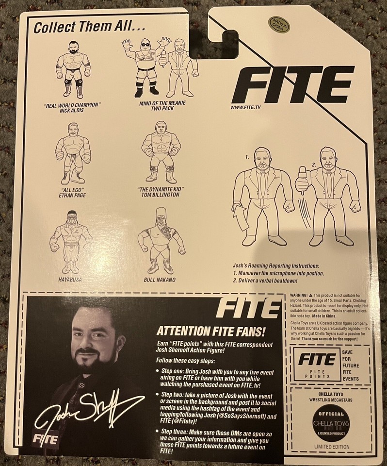 Chella Toys Josh Shernoff Fite TV Exclusive Wrestling Retro Figure | eBay