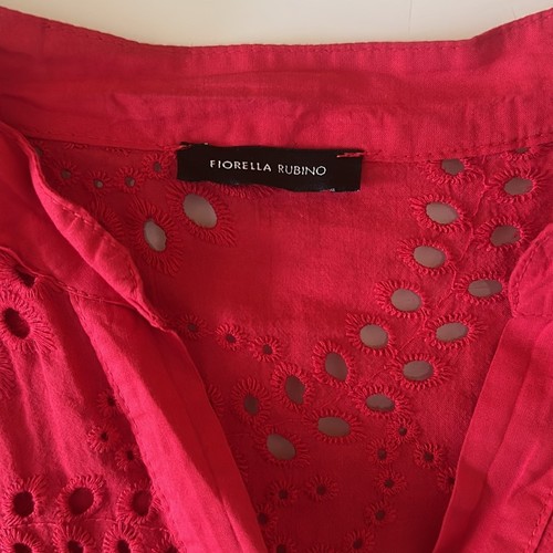 Fiorella Rubino Red Cotton Eyelet Blouse Size 20/ 20W | eBay