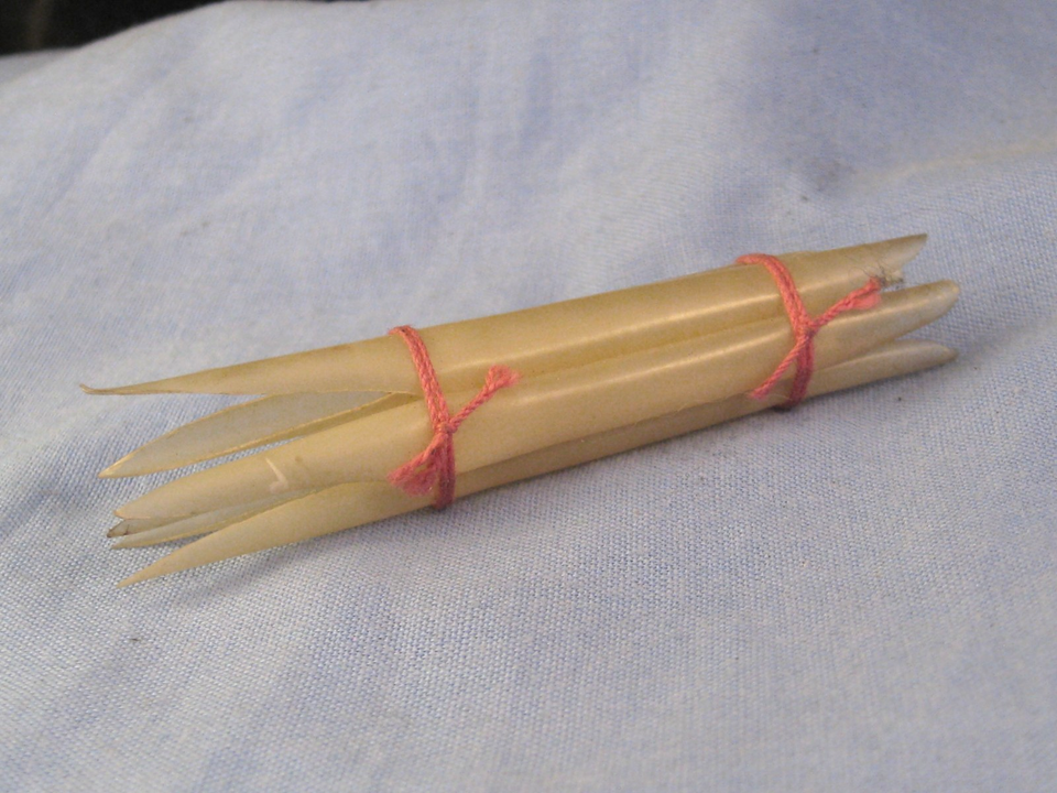 ORIGINAL VICTORIAN ANTIQUE QUILL TOOTHPICKS GROOMING VANITY TOOLS ...