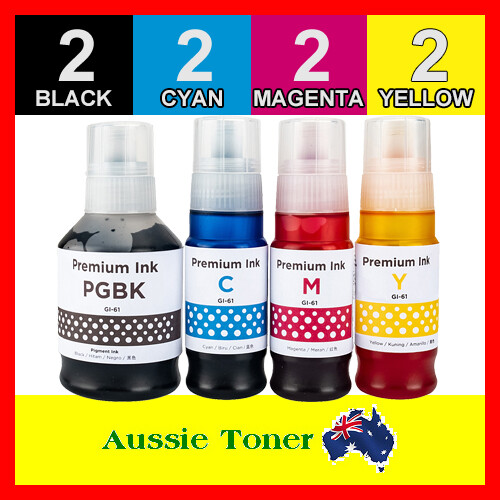 8x GI61 GI-61 BK/C/M/Y Compatible Ink Bottle for Canon G3630 G3620 ...