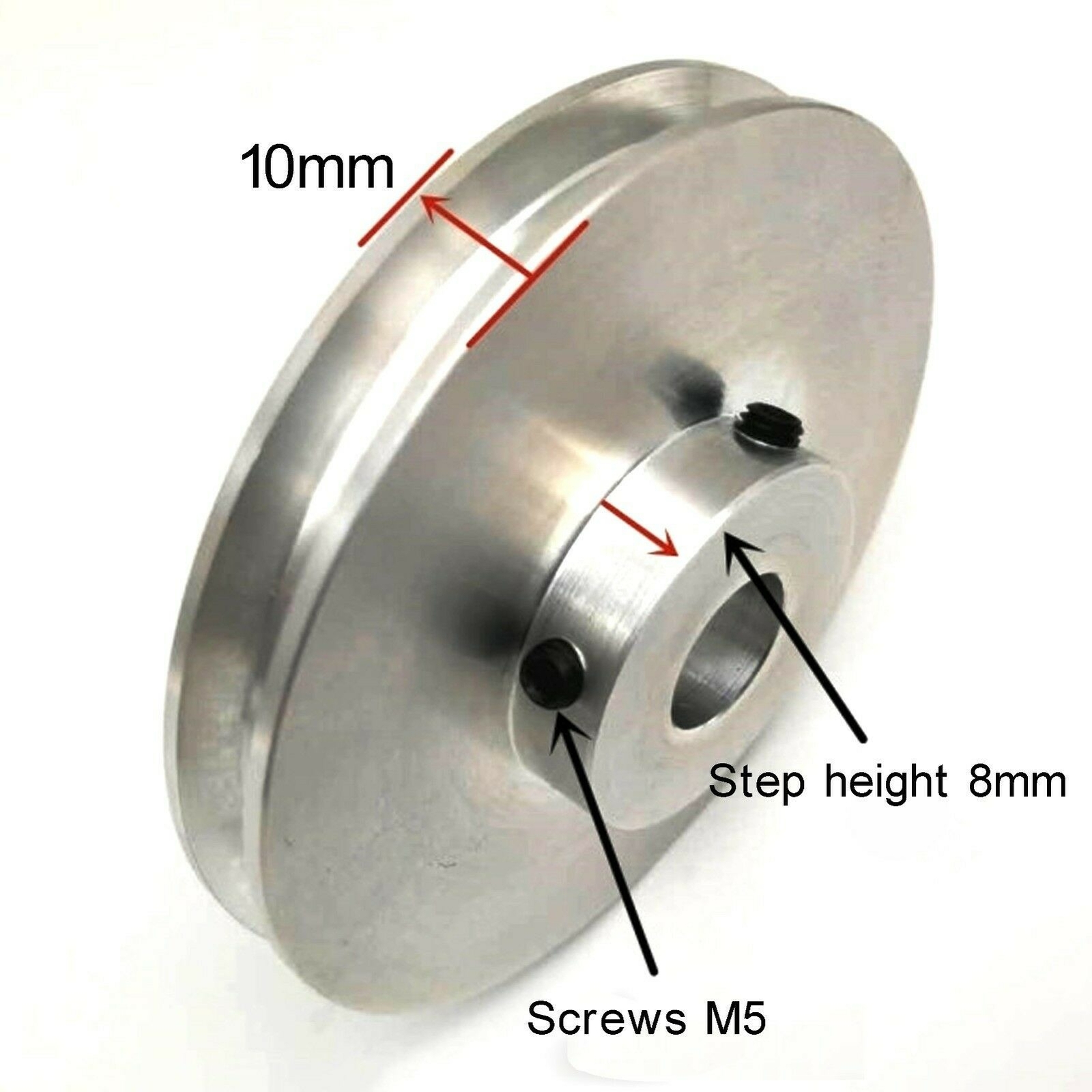 60mm Outer Diameter - V-Groove Step Pulley - 5 to 20mm Bore - Select ...