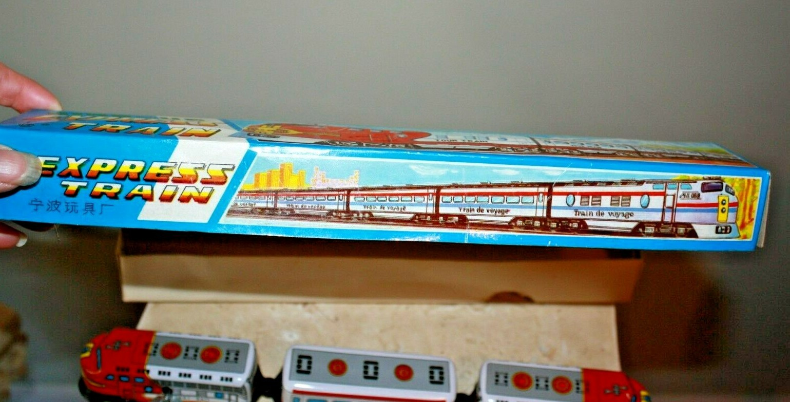 Vintage Wind up 'Express Train' tin toy in the original cardboard box 1970's | eBay