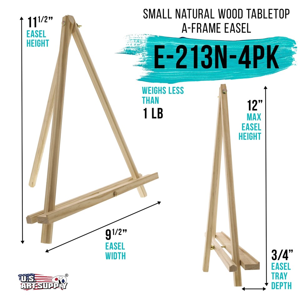 4 Pack 12" Wood Display Stand A-Frame Artist Easel Tripod Tabletop ...