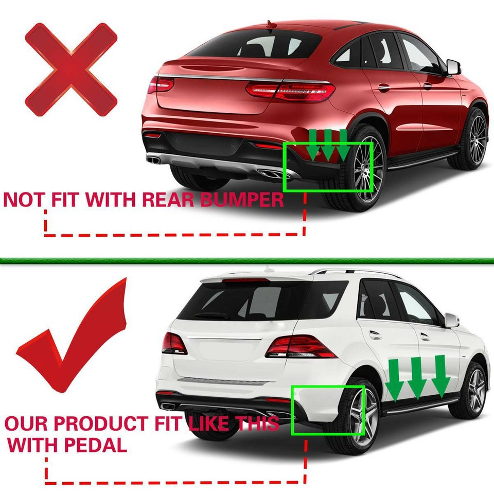 4PCS Splash Guards Mud Flaps w/ Running Board for Mercedes Benz GLE ...