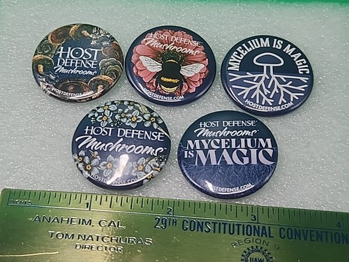 Host Defense Mushrooms Supplement Promo Pinback Button 5 Pin Lot ...