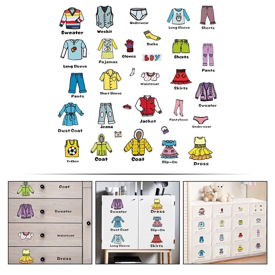 Clothing Size Stickers Sort Sticker. Clothes Storage Label Decal | eBay ...