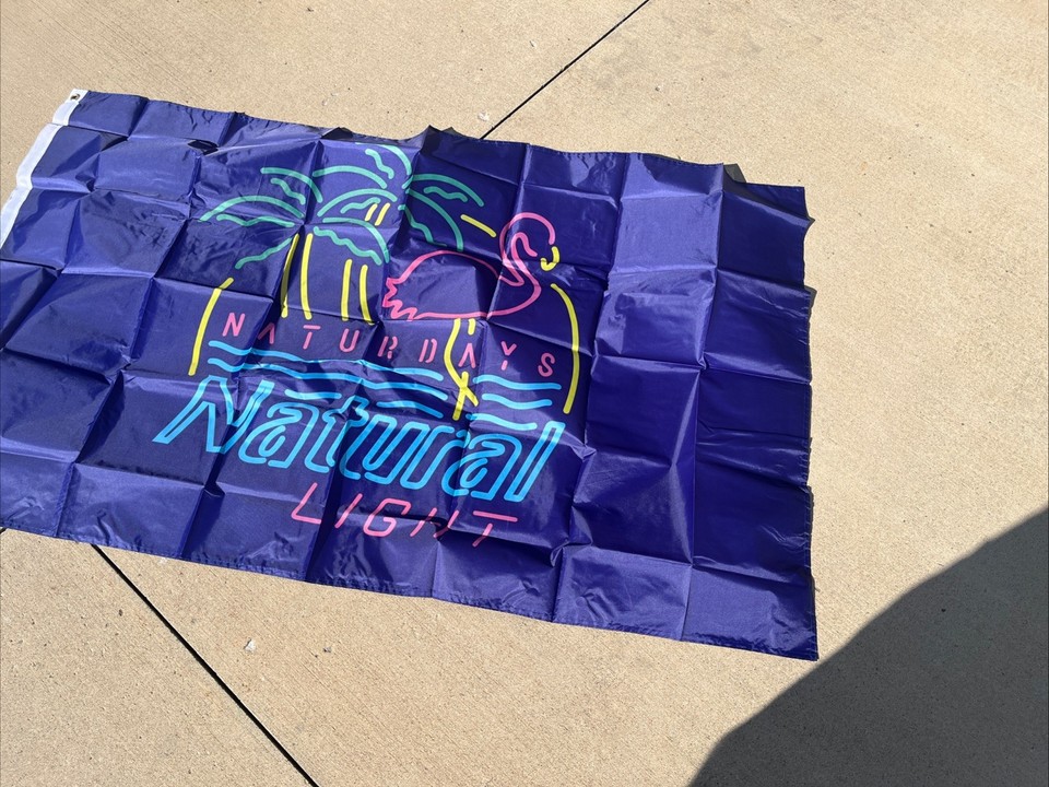 Natural Light Beer Naturdays Neon Flamingo 3'x5' Banner Flag Brass ...
