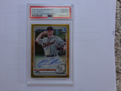Colt Keith 2020 Bowman Chrome Gold Ref. RC Auto 47/50 PSA 10 | eBay