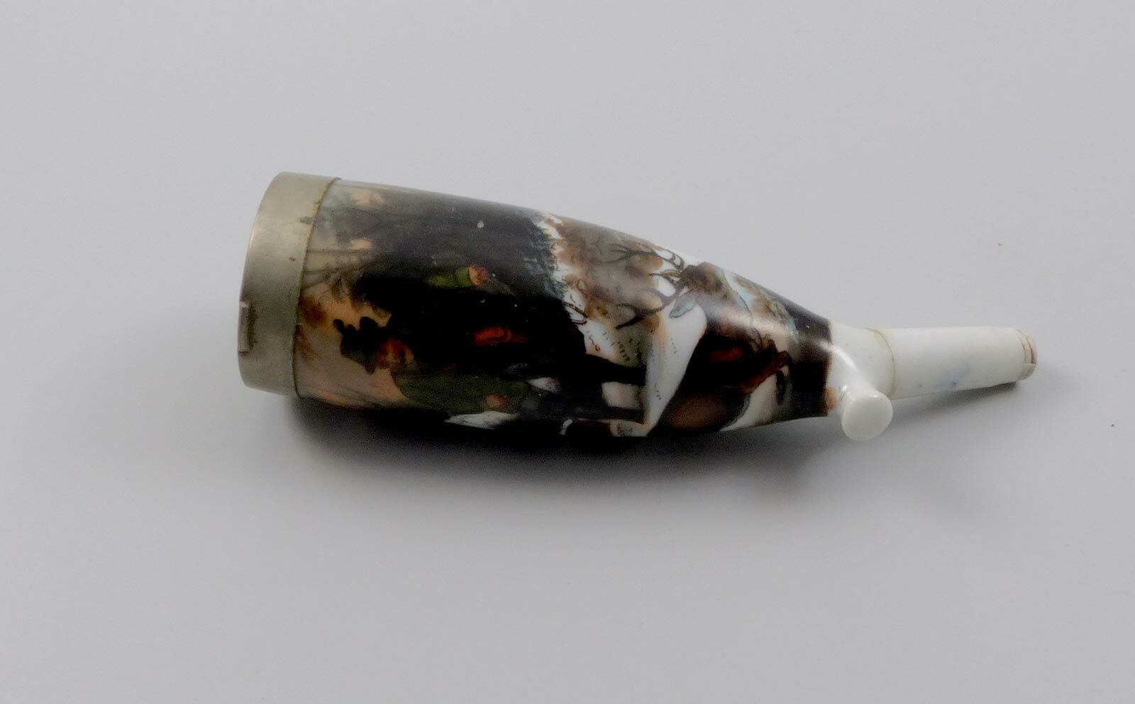 Pfeife Pfeifenkopf Porzellanpfeife Jagd Winterlandschaft mit Reh und ...