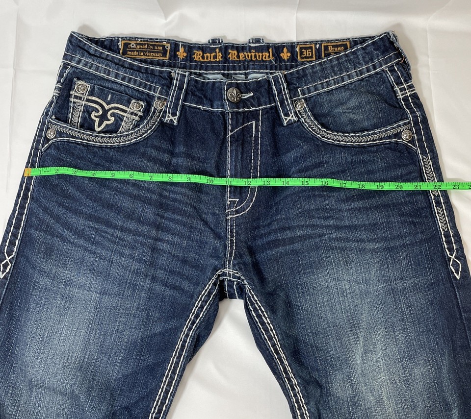 Rock Revival Men’s Bruno Jeans Mens 36 X 32 Boot Cut Denim Pants | eBay