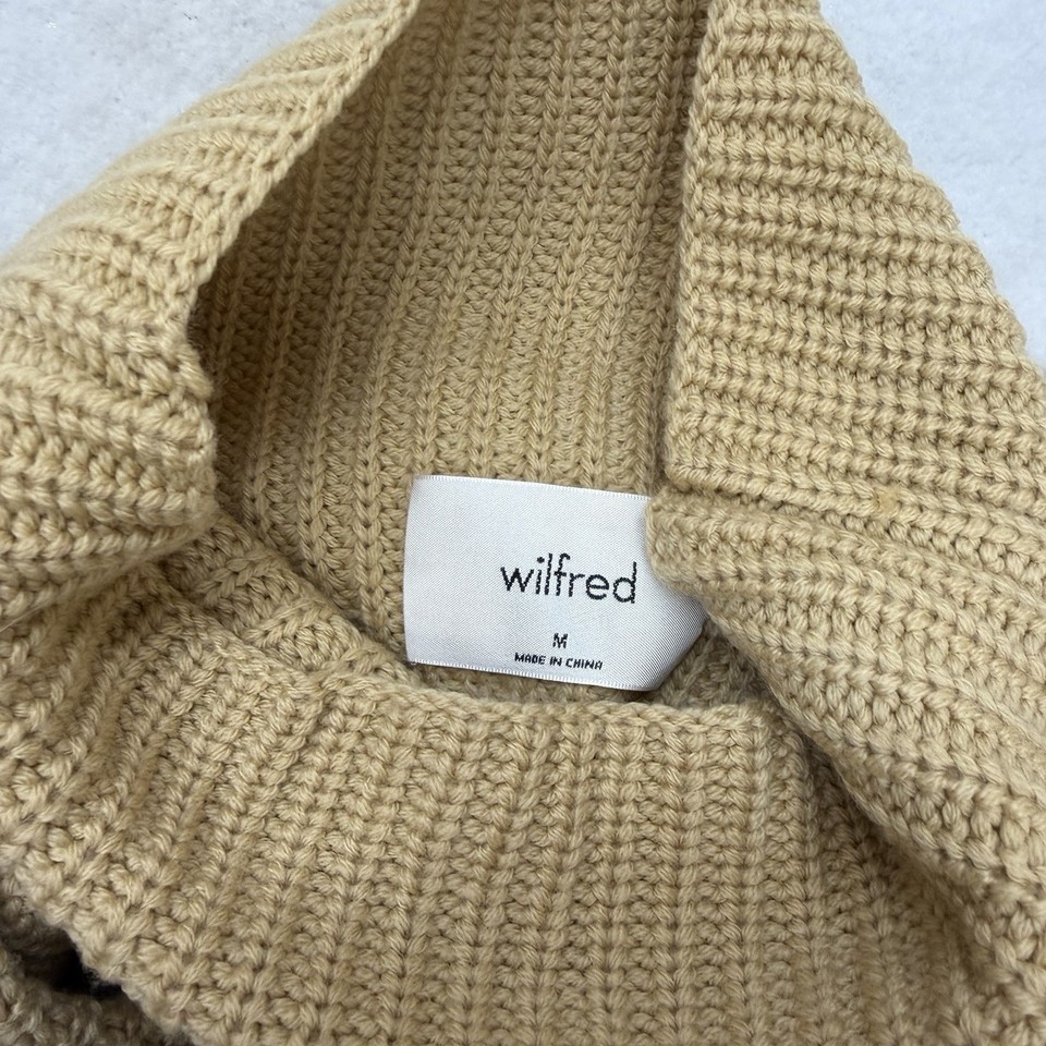 NWT Aritzia Wilfred Montpellier Sweater Dress Size M Beige Merino Wool ...