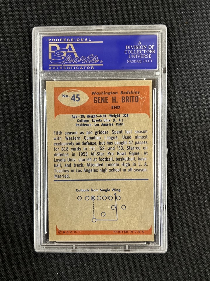 1955 Bowman #45 Gene Brito RC Rookie PSA 6 EX-MT Washington Redskins | eBay