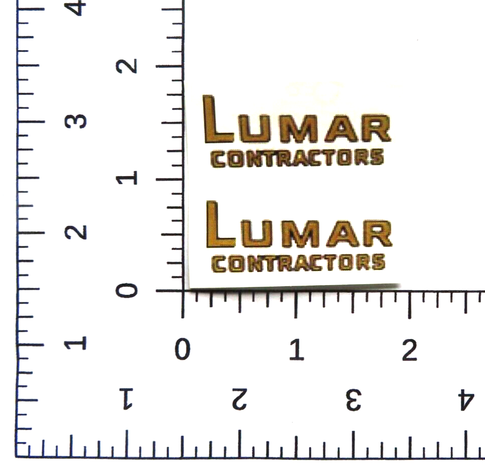 Lumar Contractor water slide decal set SHIPPING W/TRACKING | eBay