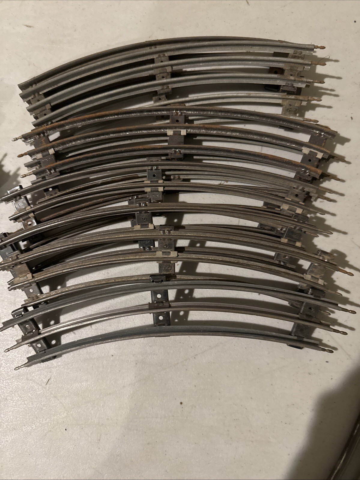 Lot of 10 Vintage Model Railroad Train Track O-27 Gauge 3-Rail Curved ...